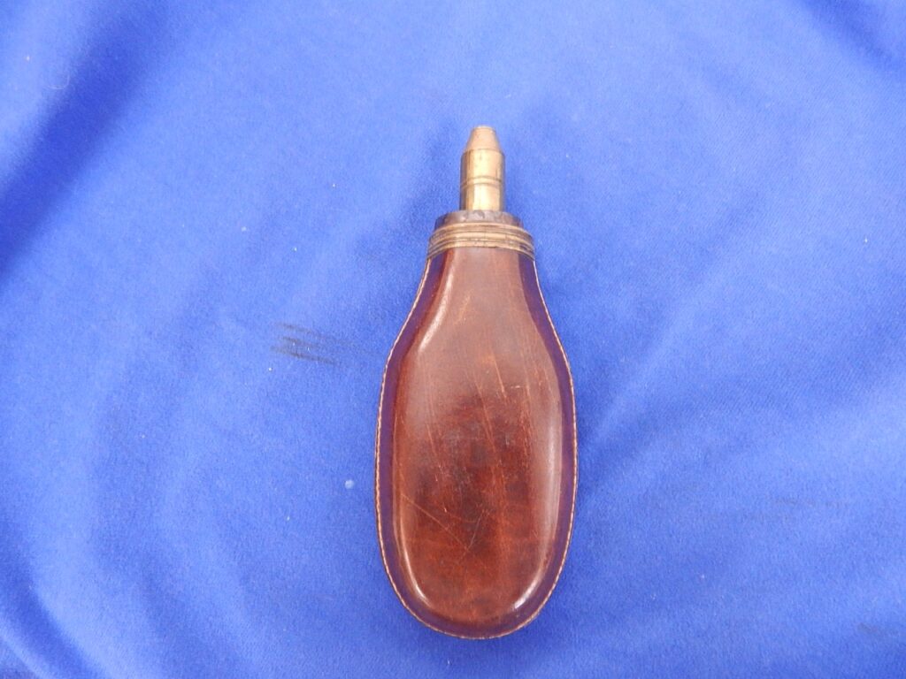 Rifle Powder Flask Leather – J & J Military Antiques – Guns, Swords ...