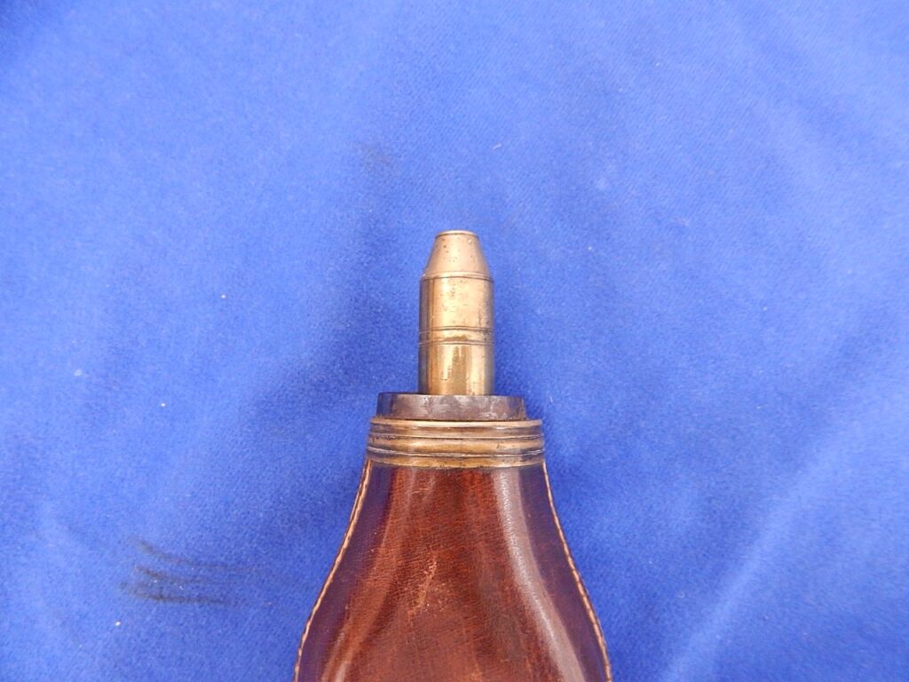 Rifle Powder Flask Leather – J & J Military Antiques – Guns, Swords ...