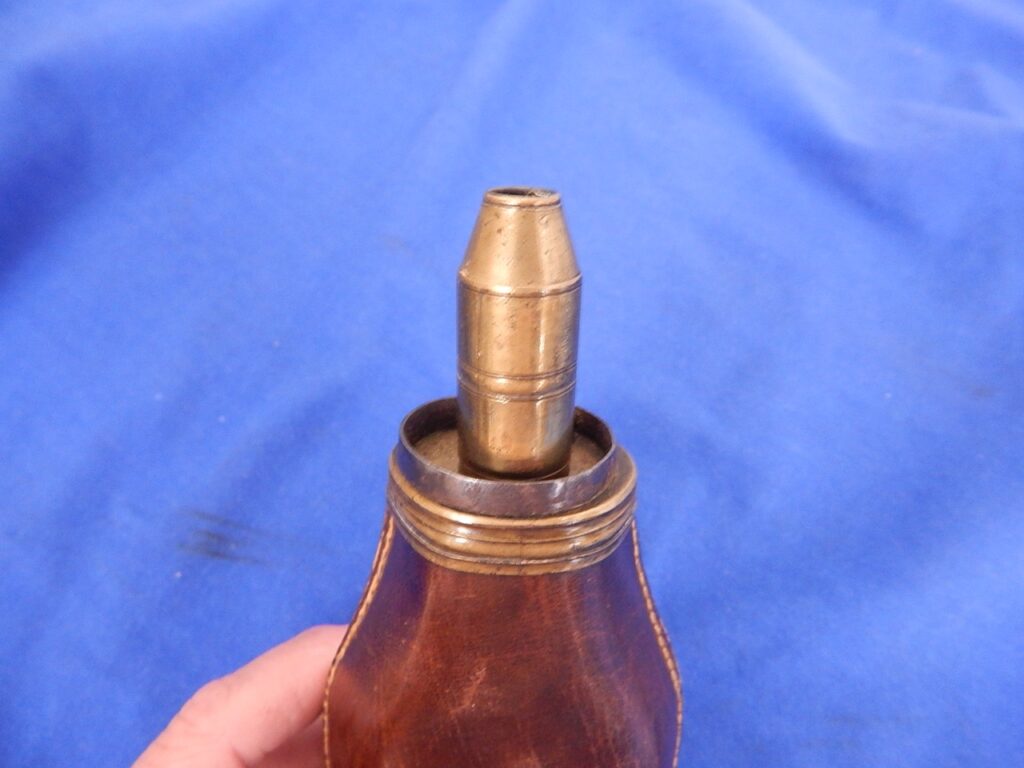 Rifle Powder Flask Leather – J & J Military Antiques – Guns, Swords ...