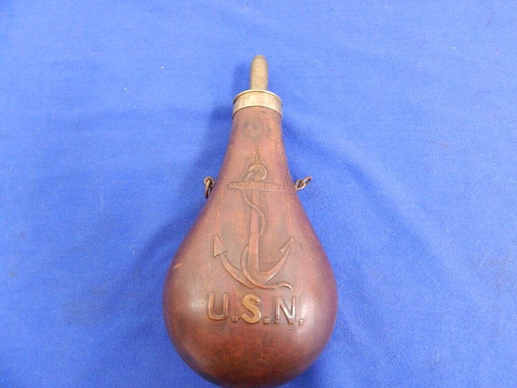 USN Fouled Anchor Navy Powder Flask – J & J Military Antiques – Guns ...