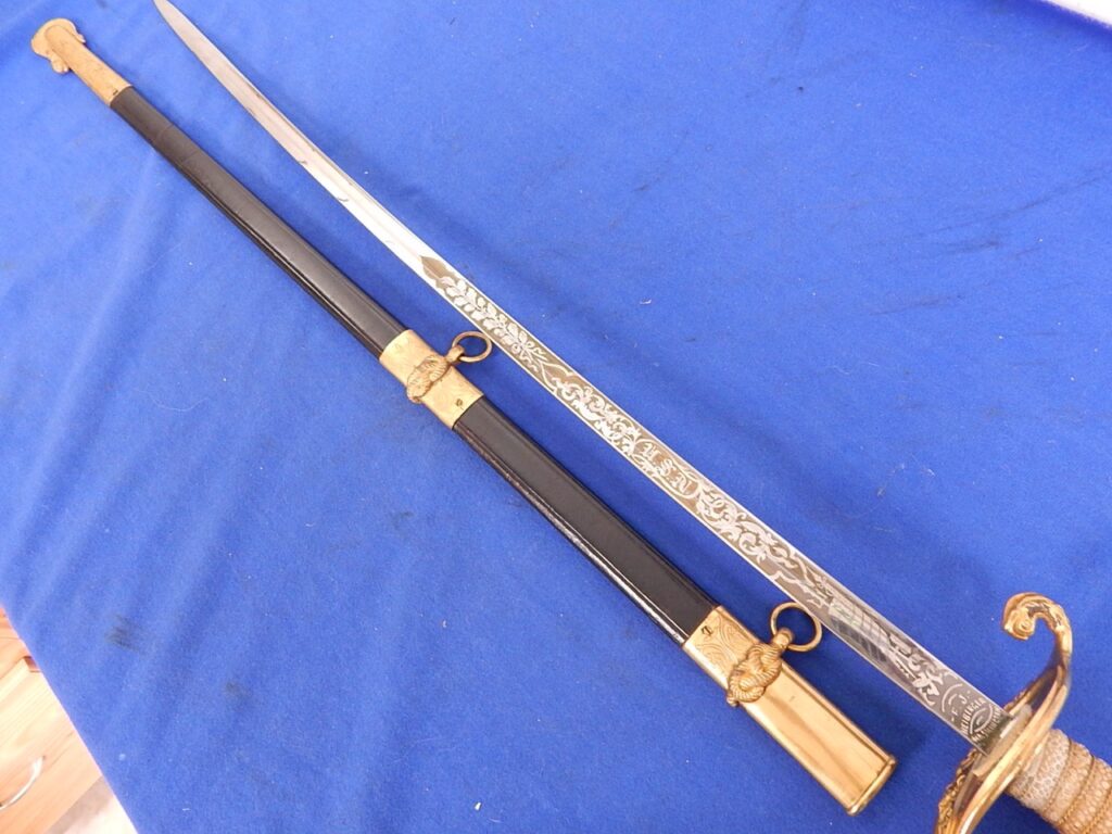 US WWI Navy Officers Sword W/S – J & J Military Antiques – Guns, Swords ...